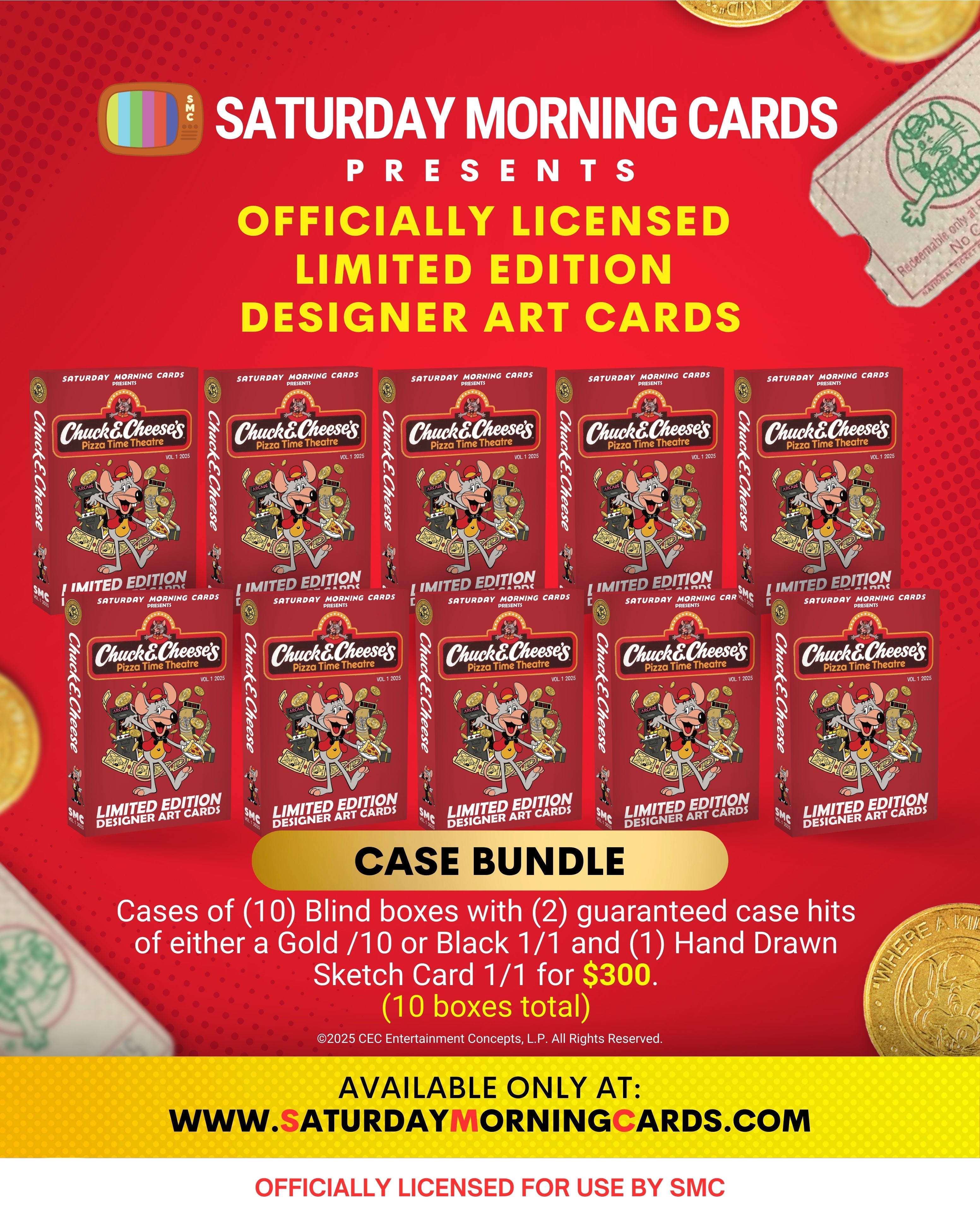 Chuck E Cheese Sealed Case (10 Single Card Boxes) – Saturday Morning Cards